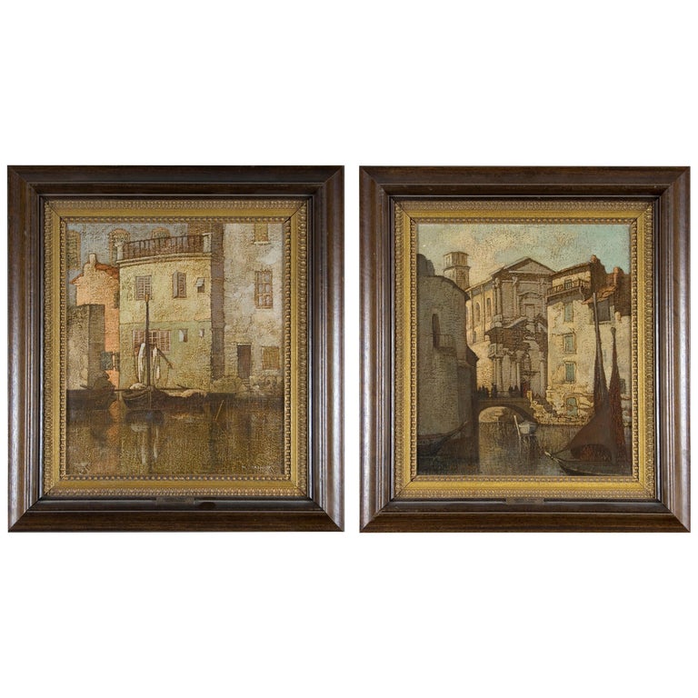 Pair of Urban Views, "Venice", Marianne Lucy Le Poer Trench 'England ...