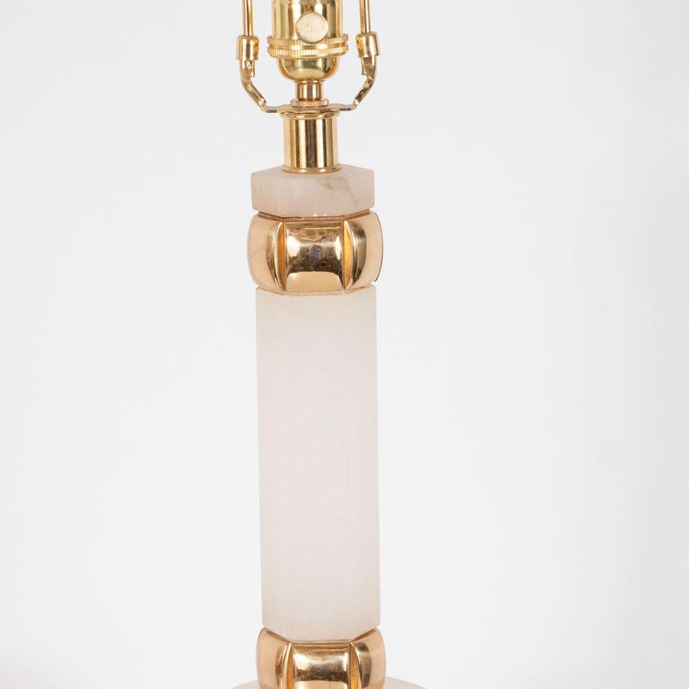 Pair of Urn Shaped Alabaster Table Lamps For Sale at 1stDibs
