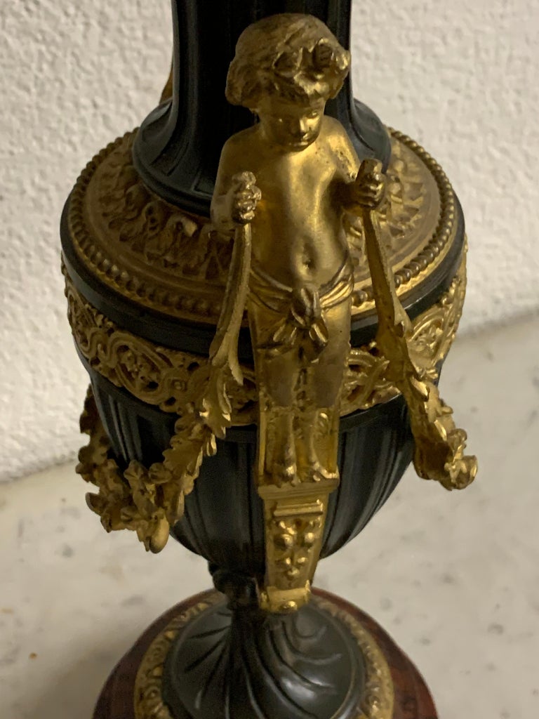 Pair of Vase in Bronze Louis XVI Style with Cherub on Side For Sale at ...