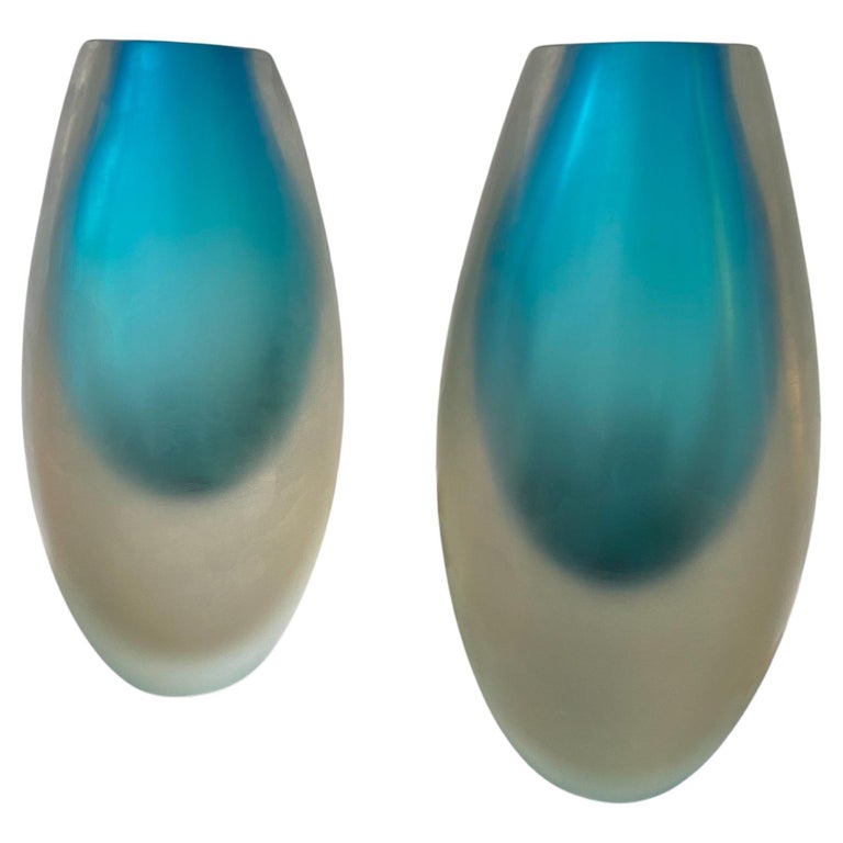 Pair of Vases, Alberto Dona Murano Glass, 1980 at 1stDibs