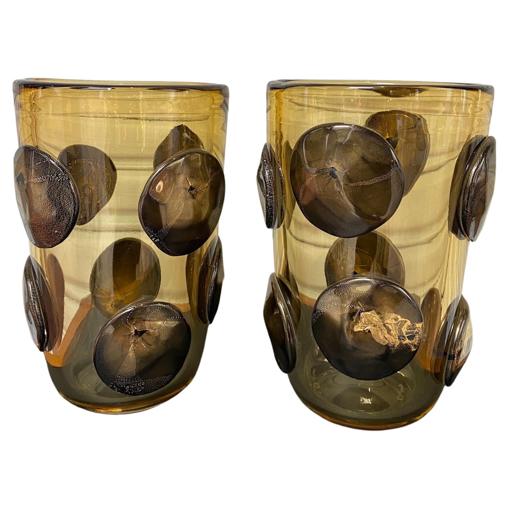 Alberto Donà Mid-Century Modern Amber Clear Three Molato Murano Glass ...