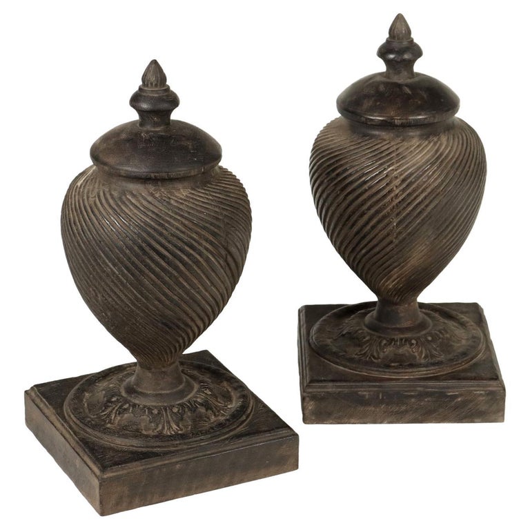 Pair of Vases Neorenaissance Style Carved Wood, Europe 19th-20th ...