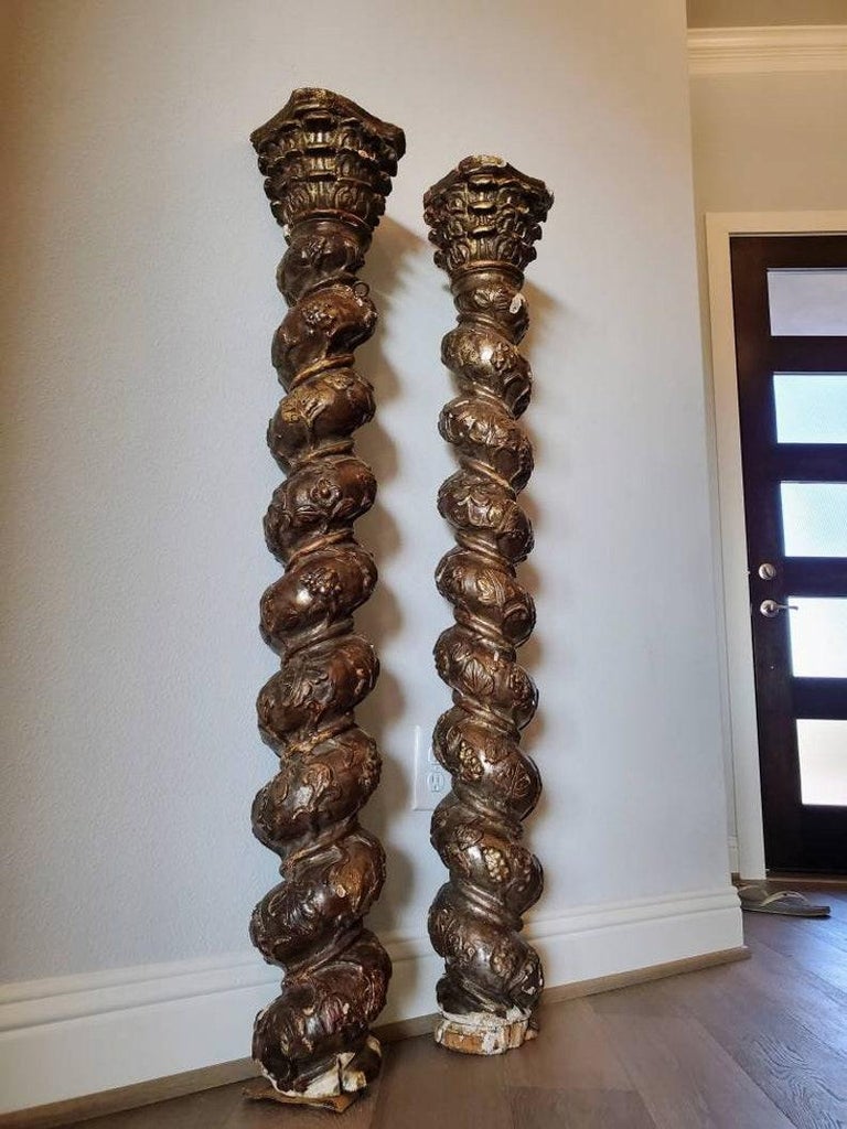 Pair of Venetian 18th/19th Century Italian Rococo Solomonic Columns For ...