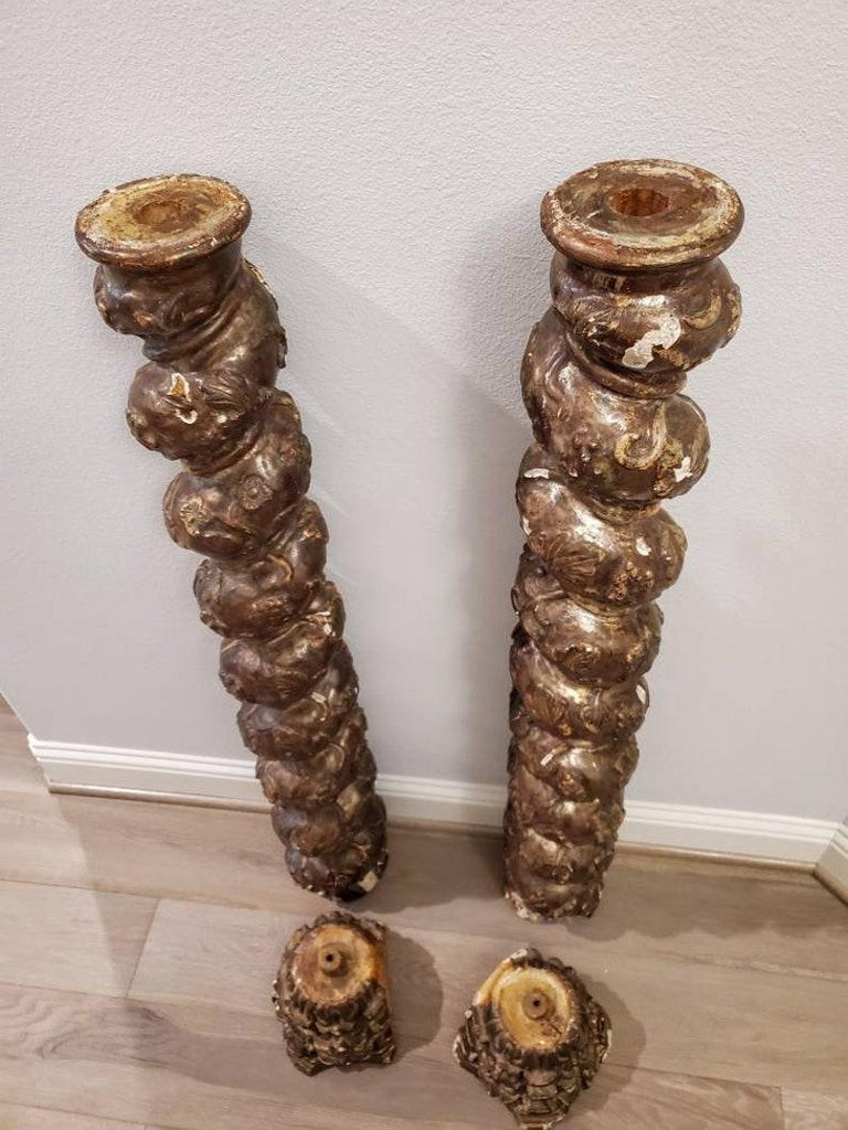 Pair of Venetian 18th/19th Century Italian Rococo Solomonic Columns For ...