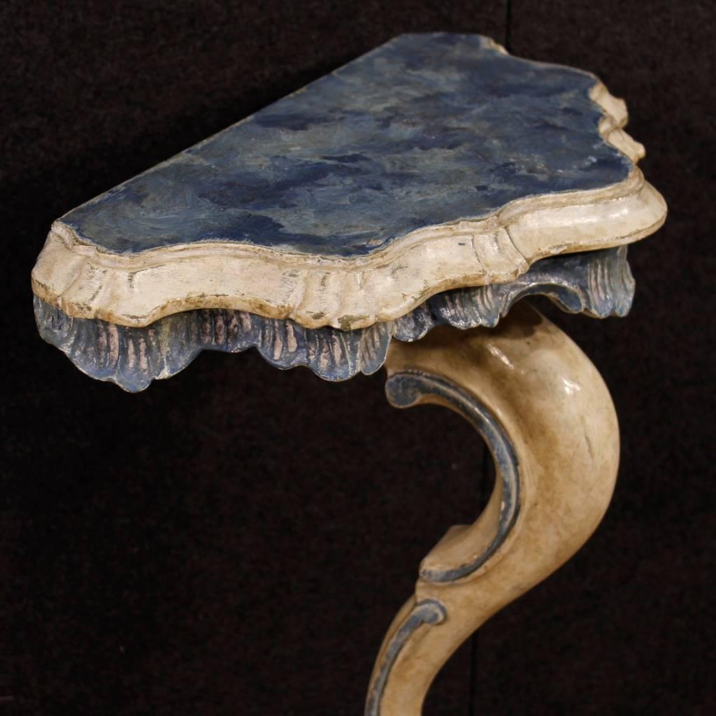 Pair of Venetian Console Tables in Lacquered and Painted Wood from 20th ...