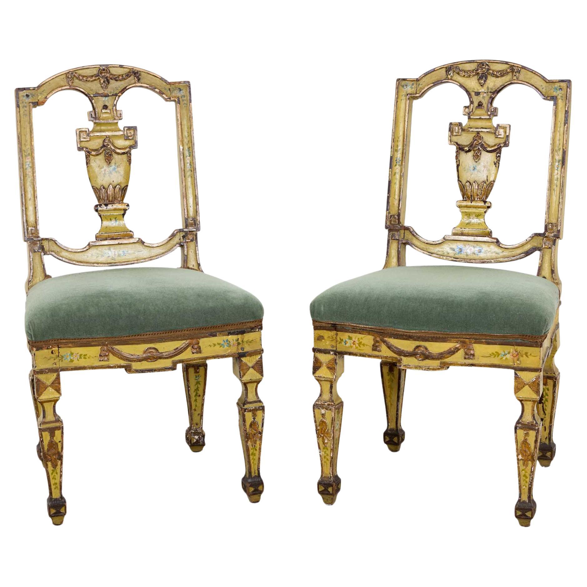 Pair of Venetian Dining Room Chairs, Italy, Late 18th Century For Sale ...