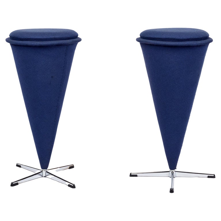 Pair of Verner Panton Cone "HIGH" Barstools For Sale at 1stDibs | legless bar stools