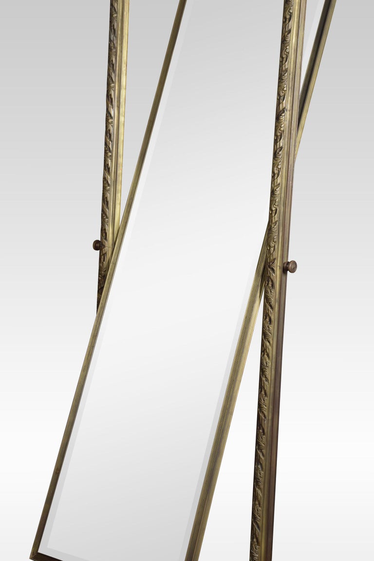 Pair of Versace Showroom Large Tooled Bronze Framed Two Sided Cheval ...