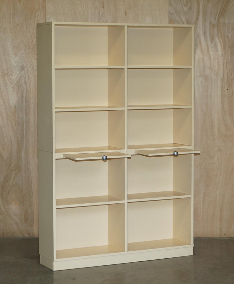 Pair of Very Large Open Bookcases with Twin Book Sorting Slip Shelves ...