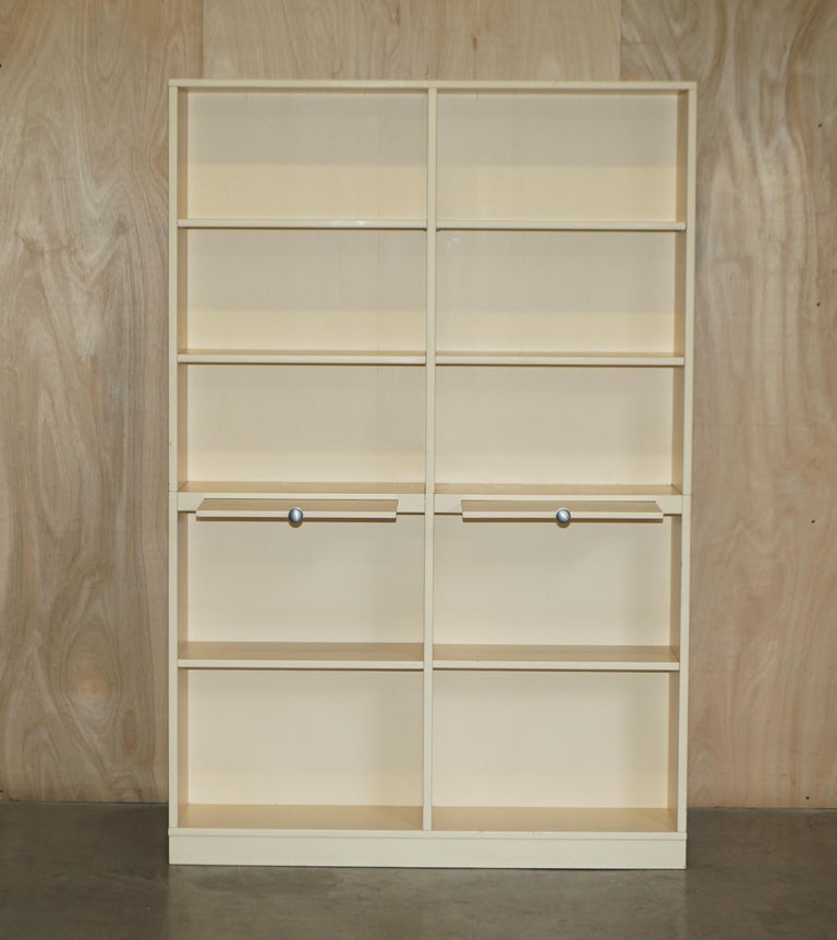 Pair of Very Large Open Bookcases with Twin Book Sorting Slip Shelves ...