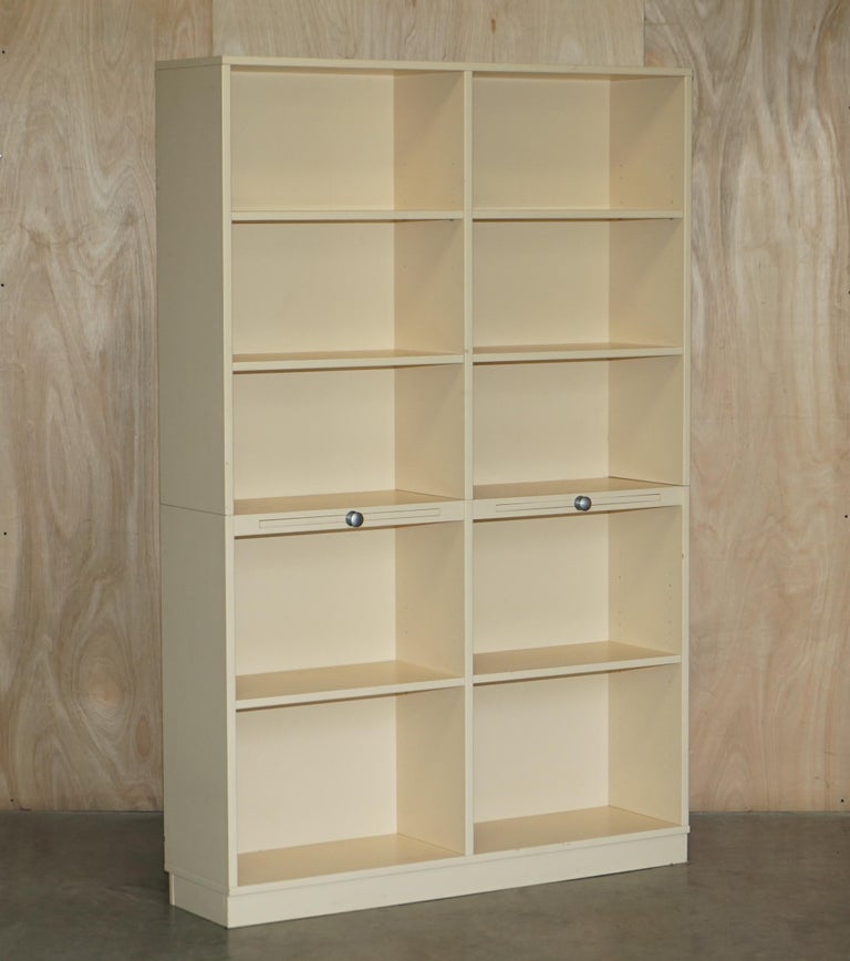 Pair of Very Large Open Bookcases with Twin Book Sorting Slip Shelves ...
