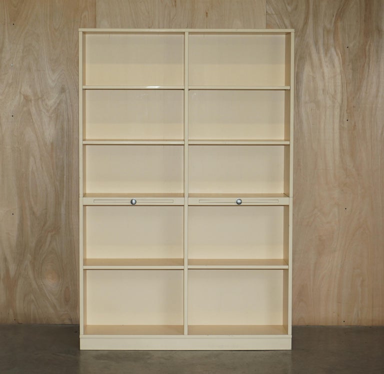 Pair of Very Large Open Bookcases with Twin Book Sorting Slip Shelves ...