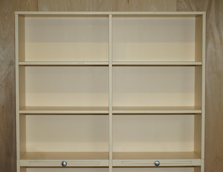 Pair of Very Large Open Bookcases with Twin Book Sorting Slip Shelves ...