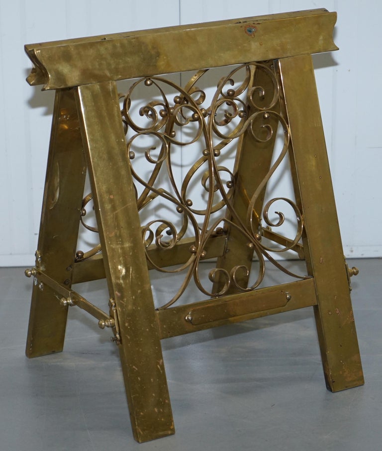 Pair of Very Rare Original Victorian Folding Brass Coffin Trestle Bases ...