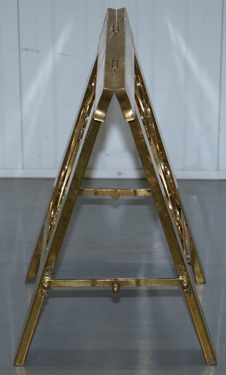 Pair of Very Rare Original Victorian Folding Brass Coffin Trestle Bases ...