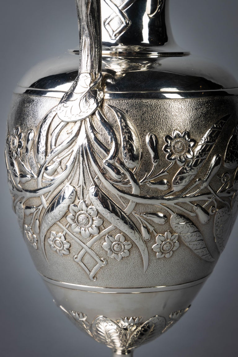 Pair of Victorian English Silver Ewers For Sale at 1stDibs