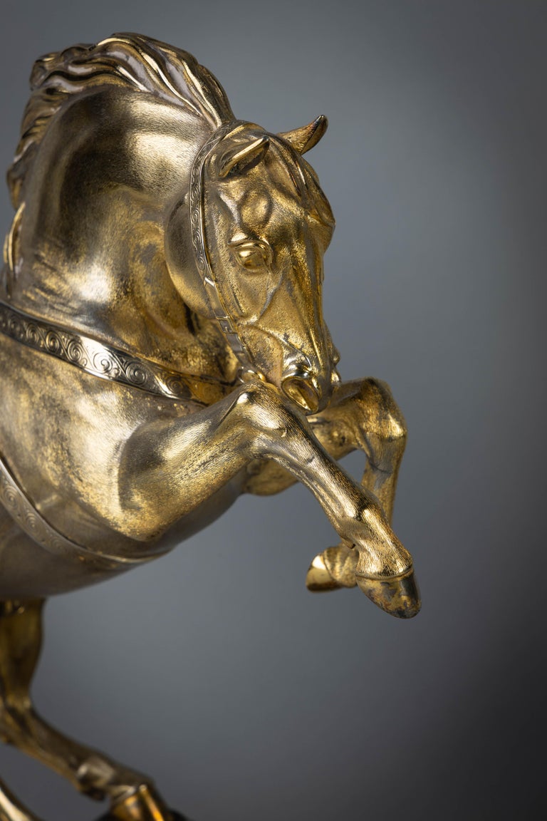 Pair of Victorian English Silver Horses For Sale at 1stDibs