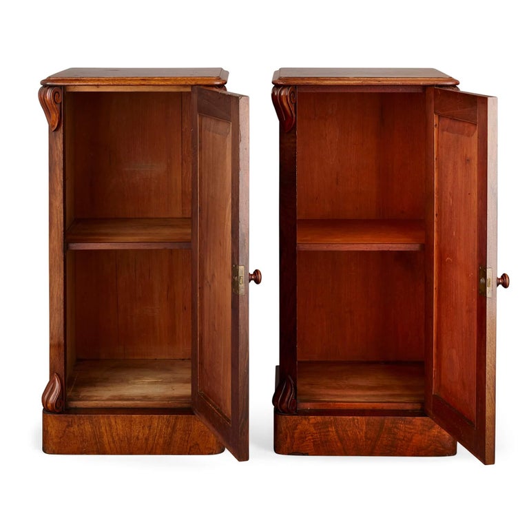 Pair of Victorian Period Walnut Bedside Cabinets by Lamb of Manchester ...