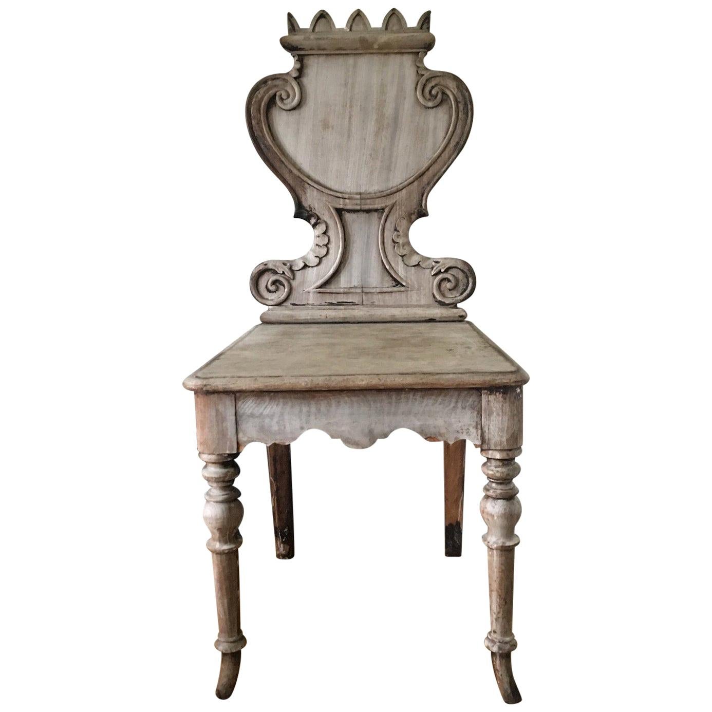 Pair of Victorian Shield Back Chairs in Bleached Oak at 1stDibs