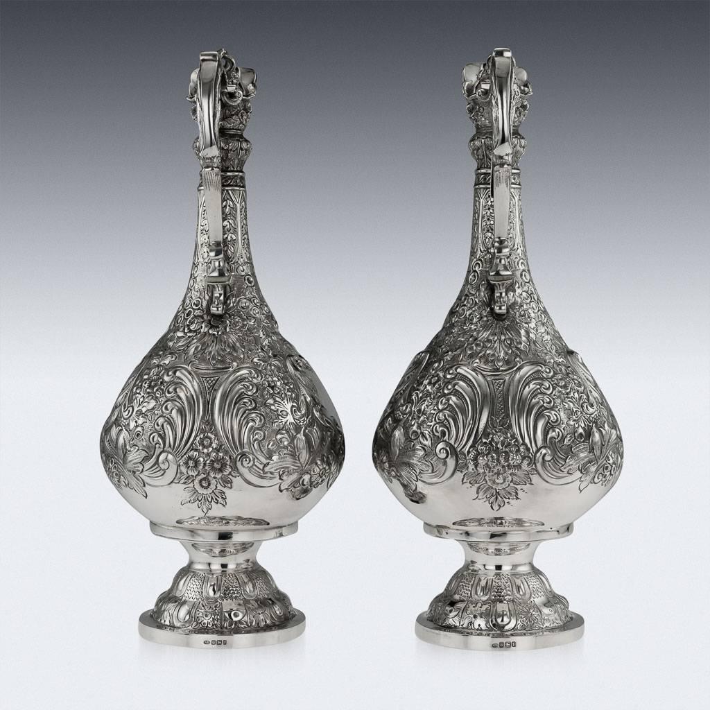 Pair of Victorian Silver Magnificent Armada Jugs, circa 1898 at 1stDibs
