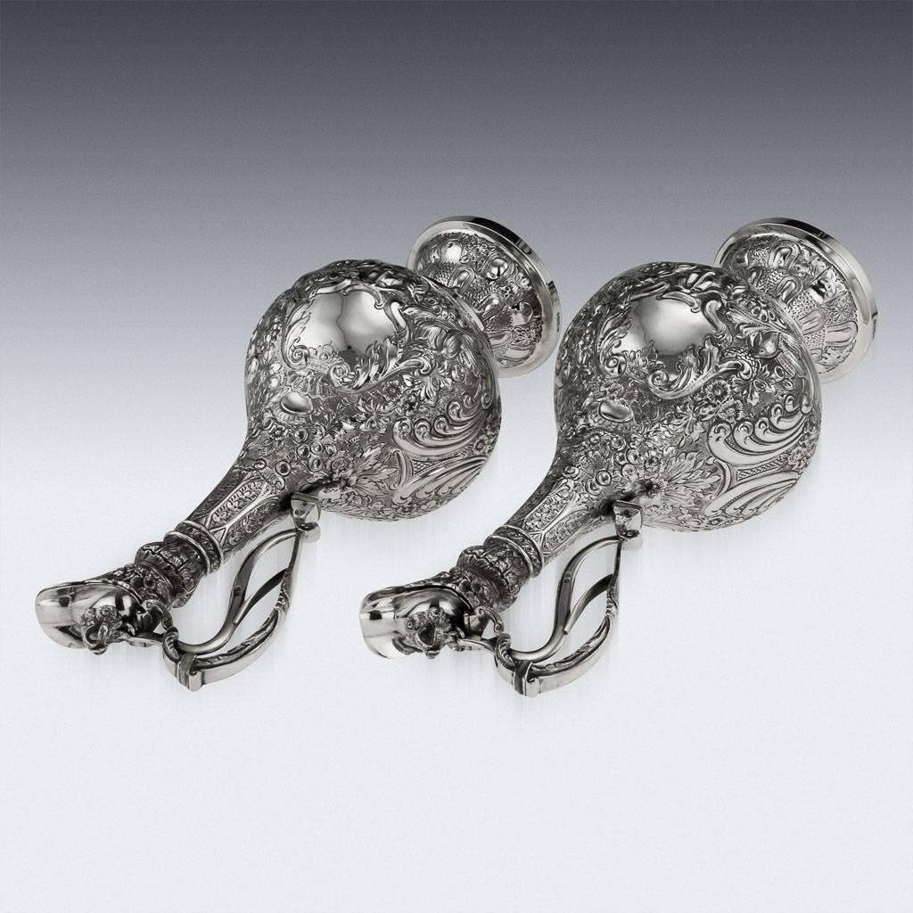 Pair of Victorian Silver Magnificent Armada Jugs, circa 1898 at 1stDibs