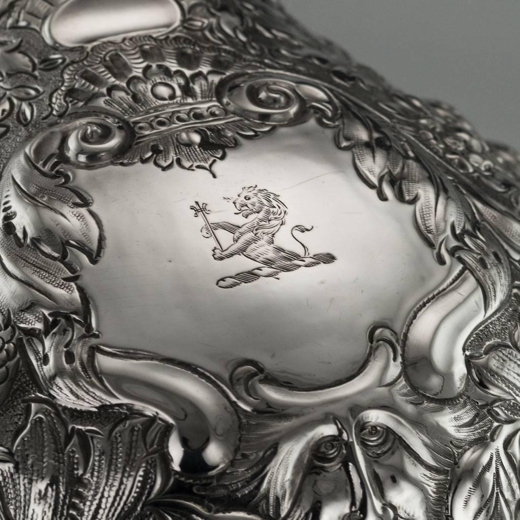 Pair of Victorian Silver Magnificent Armada Jugs, circa 1898 at 1stDibs