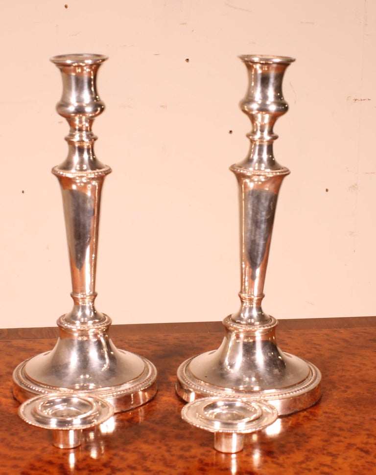 Pair of Victorian Silver Plated Candlesticks For Sale at 1stDibs