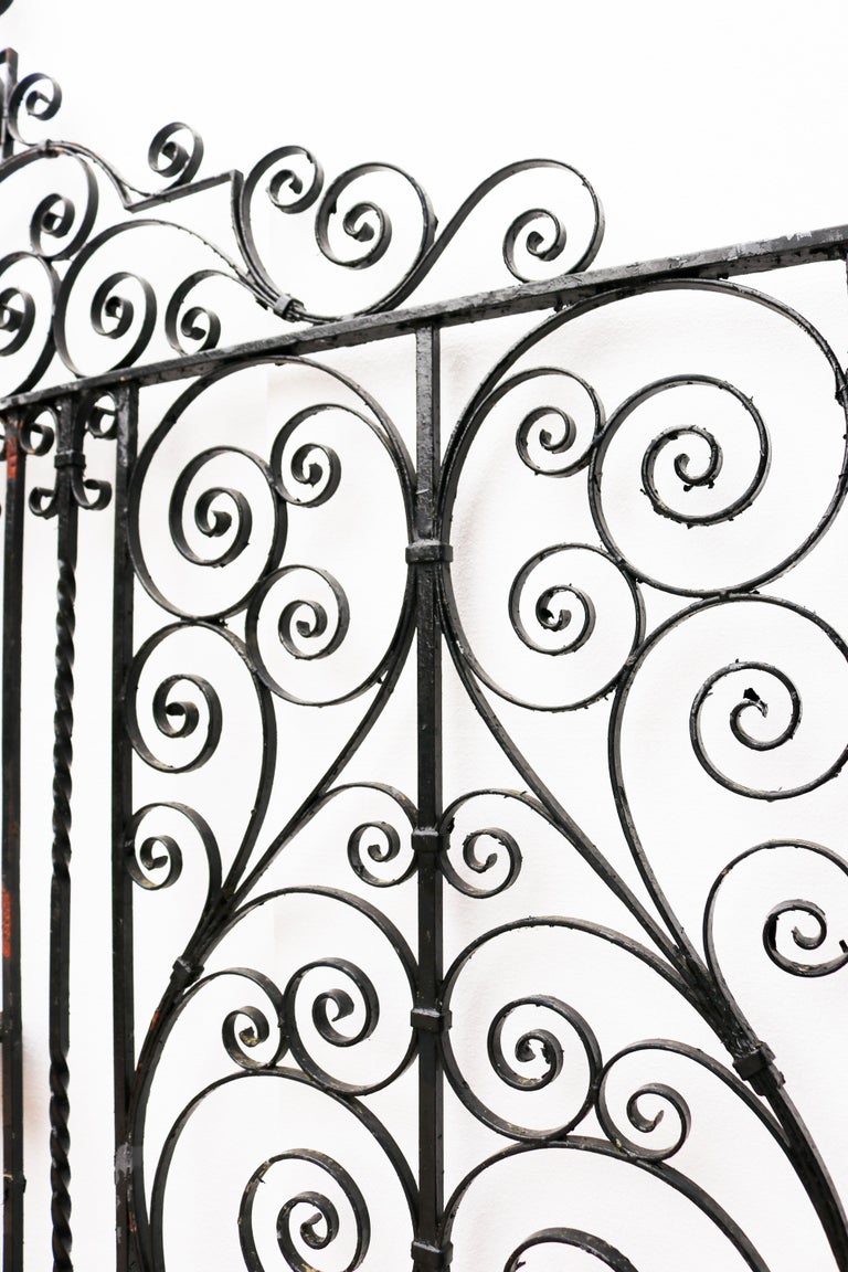 Pair of Victorian Style Wrought Iron Driveway Gates For Sale at 1stDibs