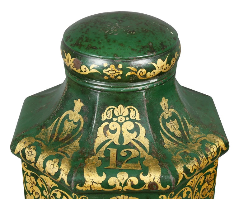 Pair of Victorian Tole Teacannisters For Sale at 1stDibs