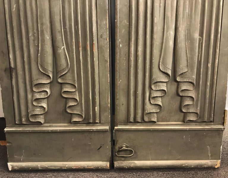 Pair of Victorian Wooden Hearse or Funeral Carriage Doors with Glass ...