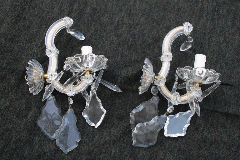 Pair of Viennese Wall Lamps in Crsitallo Maria Theresa Design 1950s in ...