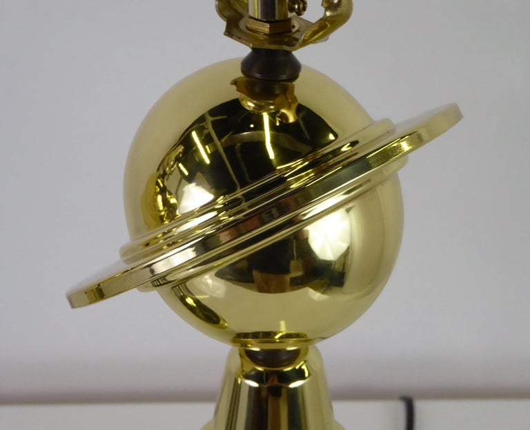 Pair of Vintage 1940s Brass and Wire Saturn Table Lamps at 1stDibs