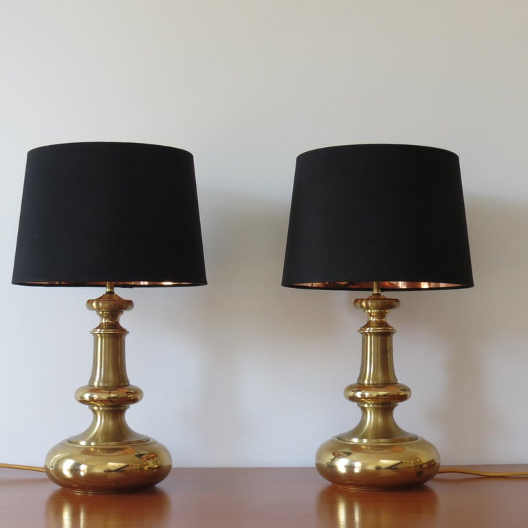 Pair of Vintage 1970s Decorative Brass Lamps at 1stDibs