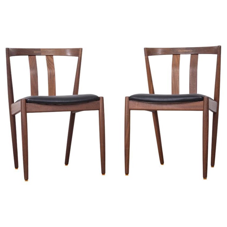 Pair of Vintage 60's Chairs in Teak Wood and Leather Danish Design For ...