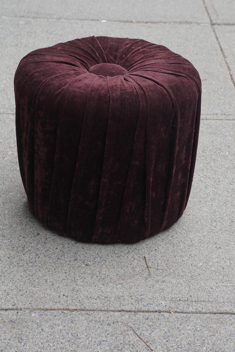 Pair of Vintage 1970s Upholstered Puffs at 1stDibs