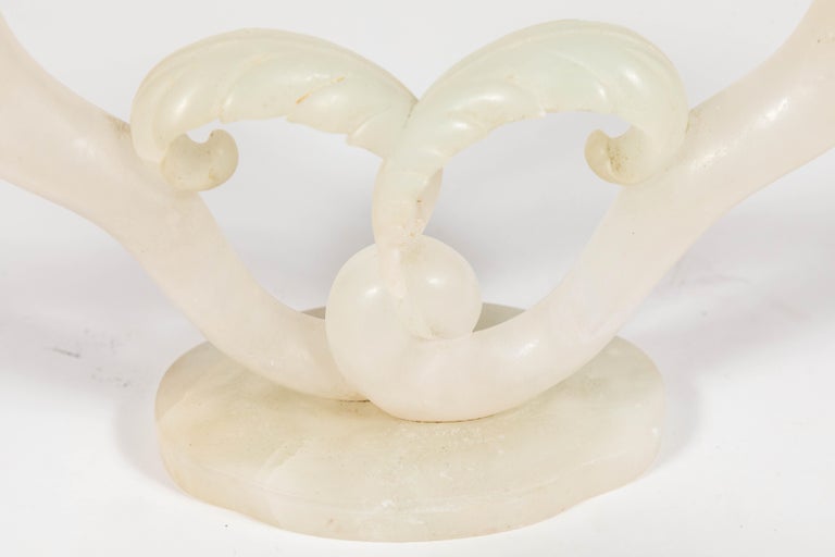Pair of Vintage Alabaster 2-Arm Candleholders at 1stDibs