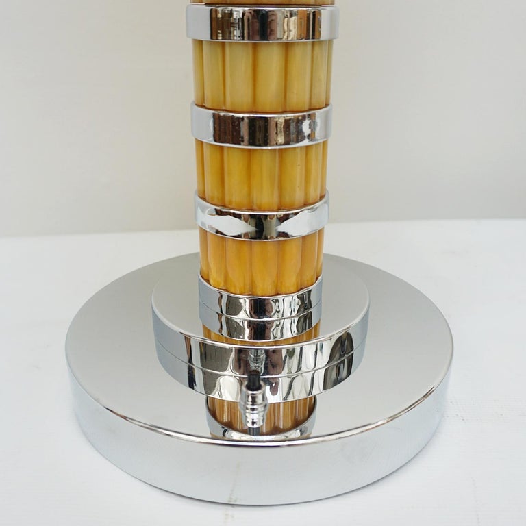 Pair of Vintage Art Deco Dome Lamps Bakelite and Chromed Metal For Sale ...