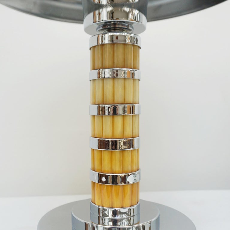 Pair of Vintage Art Deco Dome Lamps Bakelite and Chromed Metal For Sale ...