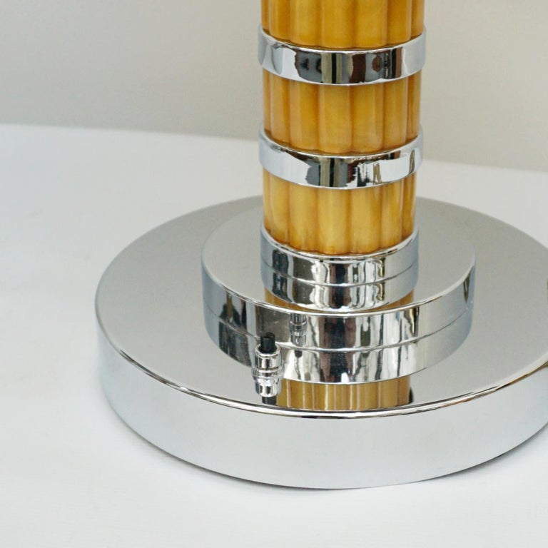 Pair of Vintage Art Deco Dome Lamps Bakelite and Chromed Metal For Sale ...
