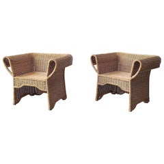 Pair of Vintage Arurog Wicker Chairs For Sale at 1stDibs | china ...