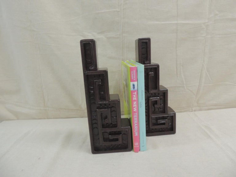 Pair of Vintage Asian Wood Bookends For Sale at 1stDibs