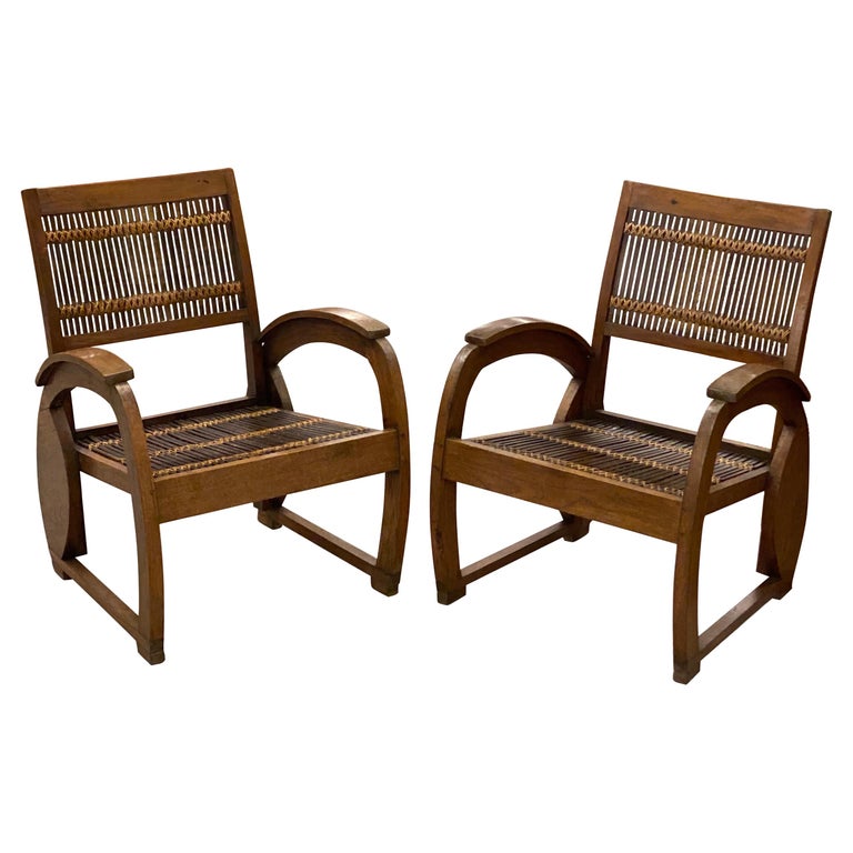 Pair of Vintage Balinese Rattan Chairs at 1stDibs