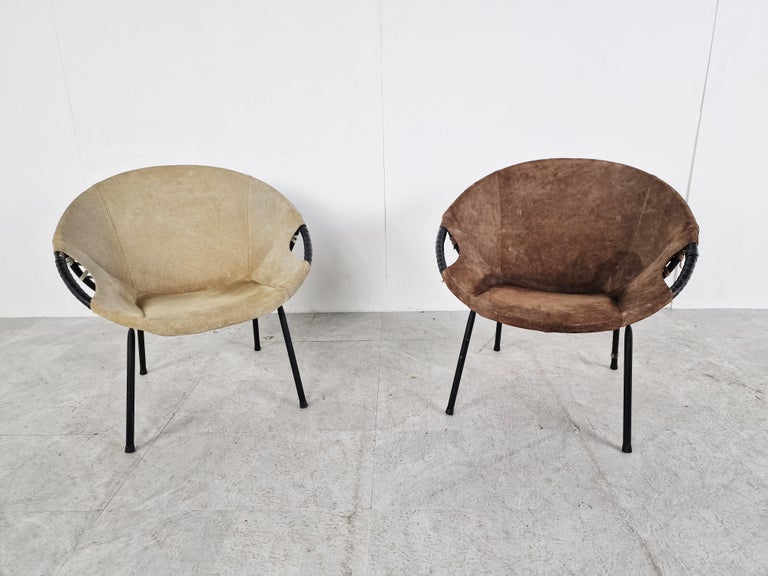 Pair of Vintage Balloon Chairs by Lush and Co, 1960s For Sale at 1stDibs