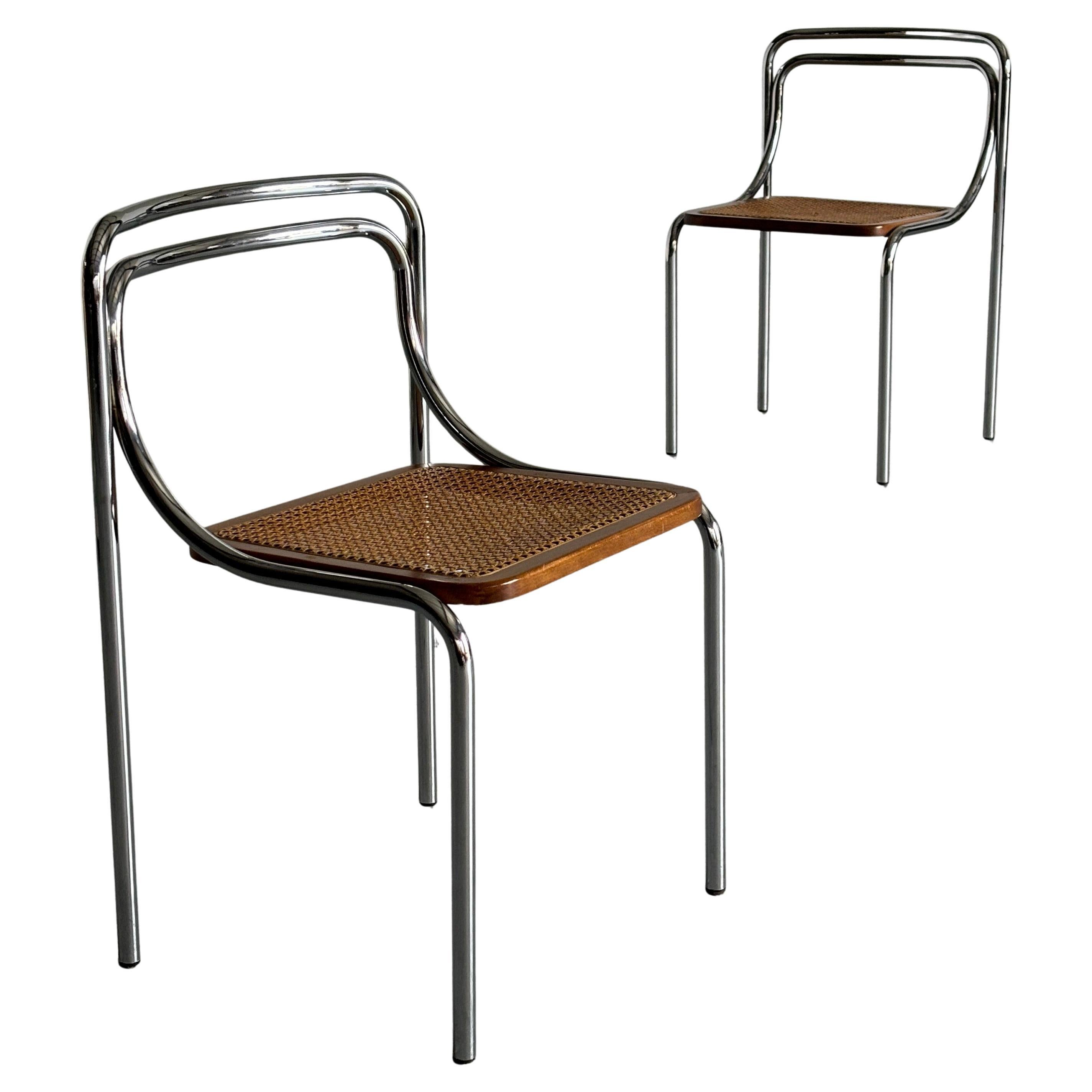 1970s, pair of Italian vintage chairs, Bauhaus style, original ...
