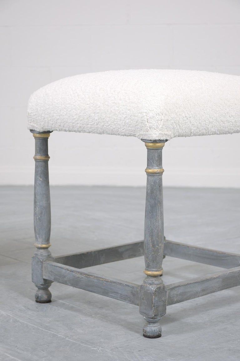 Pair of Boucle Upholstered Benches For Sale at 1stDibs