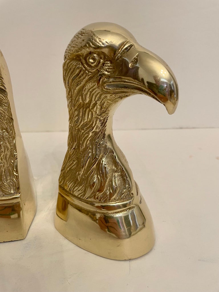 Pair of Vintage Brass Eagle Bookends For Sale at 1stDibs