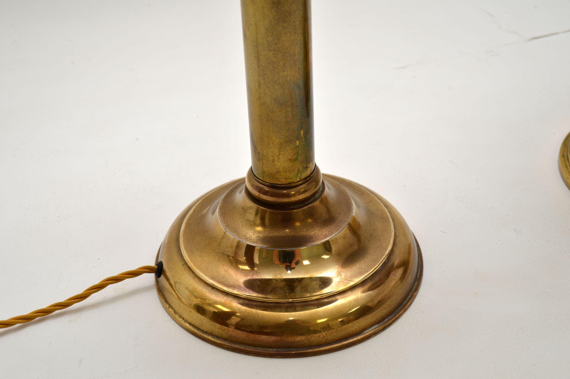 Pair of Vintage Brass Table Lamps at 1stDibs