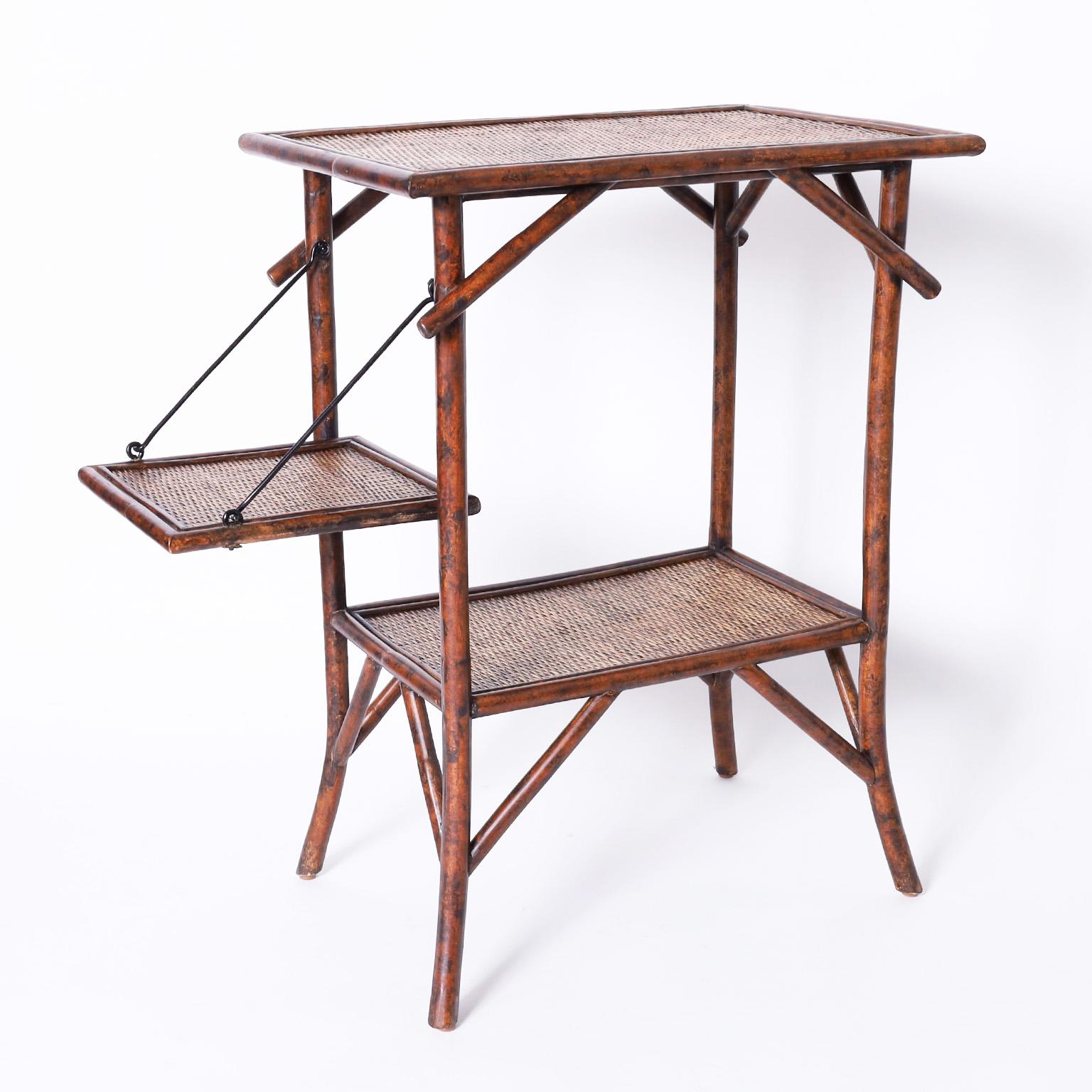 Pair of Vintage British Colonial Style Bamboo and Grasscloth Stands For ...