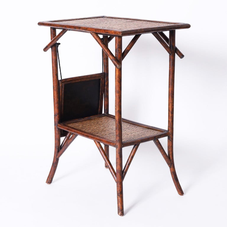 Pair of Vintage British Colonial Style Bamboo and Grasscloth Stands For ...