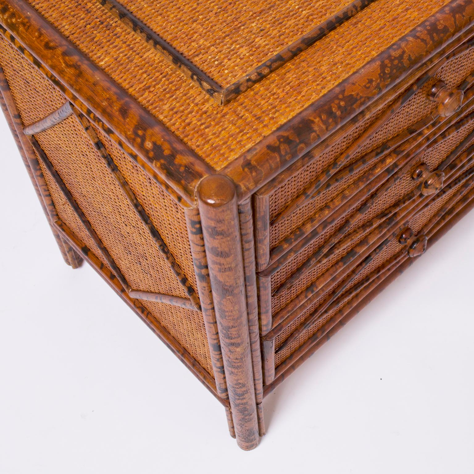 Pair of Vintage British Colonial Style Faux Bamboo Stands For Sale at ...